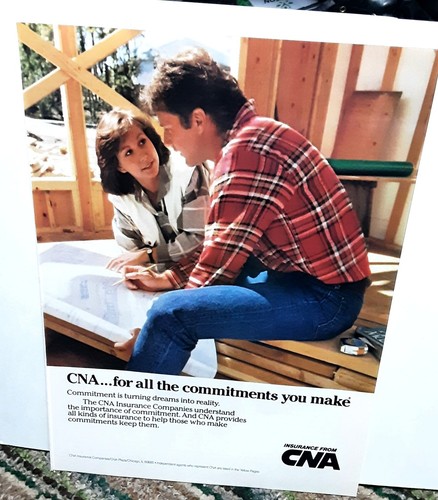 1987 CNA Insurance Man Woman Planning Original Print Ad 80s | eBay