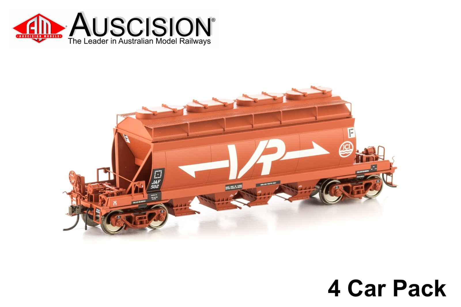 Auscision (VHW-4)JAF Soda Ash Hopper Wagon Red with Large VR & ICI - 4 ...