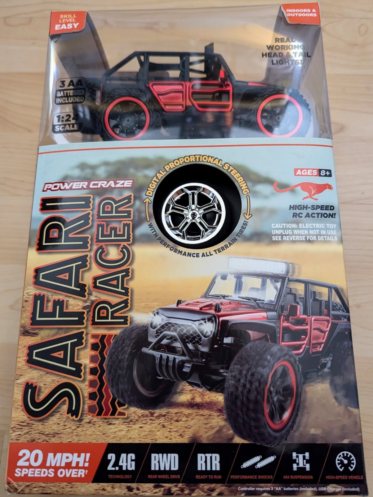 NEW! POWER CRAZE SAFARI RACER RED JEEP 2.4GHZ RC HIGH SPEED 20 MPH 32 ...