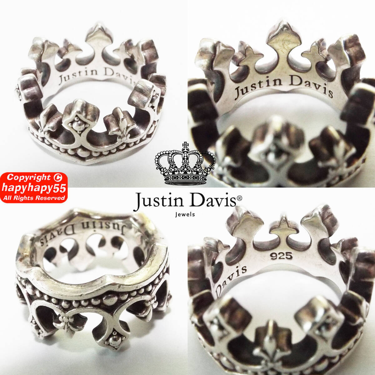 Justin Davis Palace Crown Ring No13 Silver 925 Vivienne Justin Davis Palace Crown Ring No13 Silver 925 Vivienne