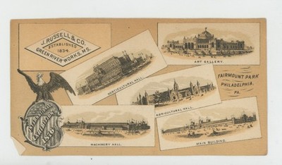 Mr Fancy Cancel J Russel & Co Green River Works Cutlery 1876 Expo Ad ...