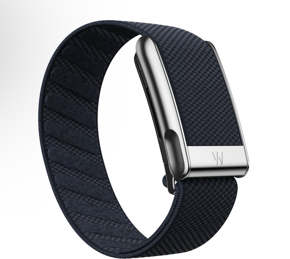 Whoop 5.0/MG Light Blue Band With Logo - Luxe Superknit - Shiny Silver ...