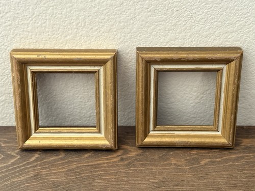 VTG Miniature Gold Picture Frames 4.5 inches Square | eBay