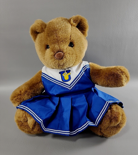 Build-a-Bear Workshop - Uni. Cheerleader Brown Bear Blue White Dress 11 ...