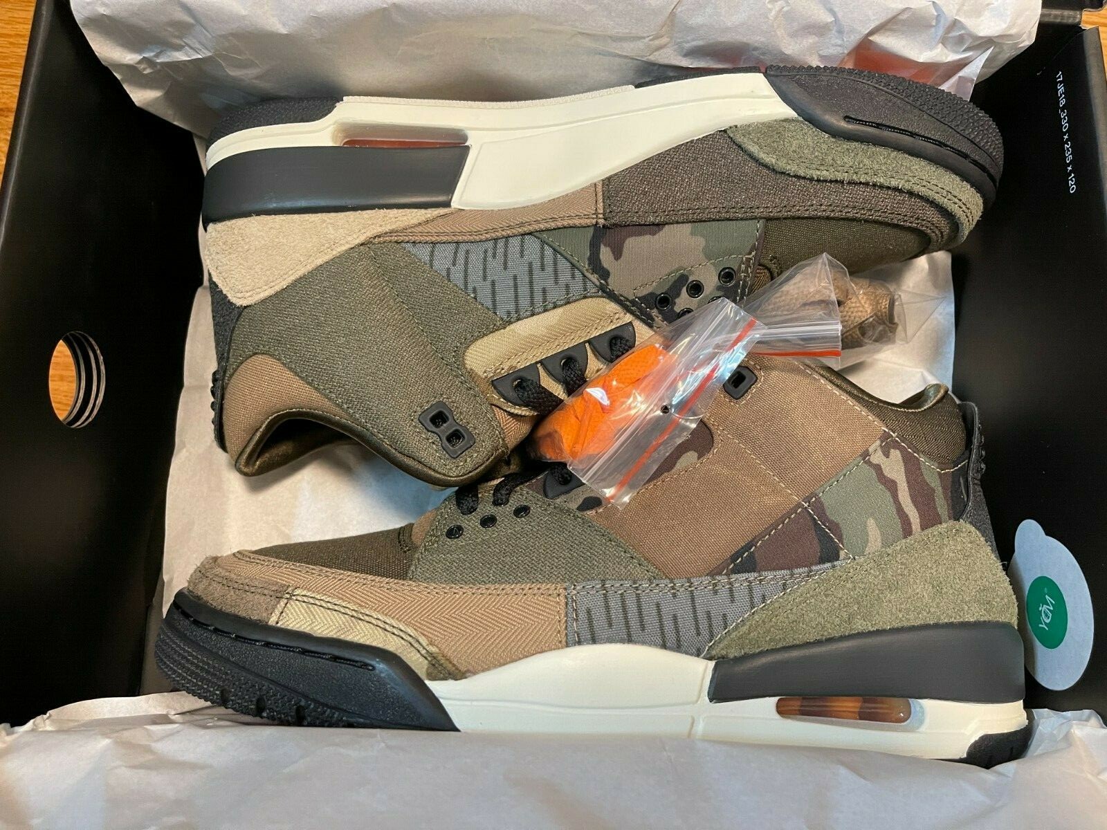 Air Jordan 3 Retro Patchwork Camo - DO1830-200 - Men's Size 9 - NEW | eBay