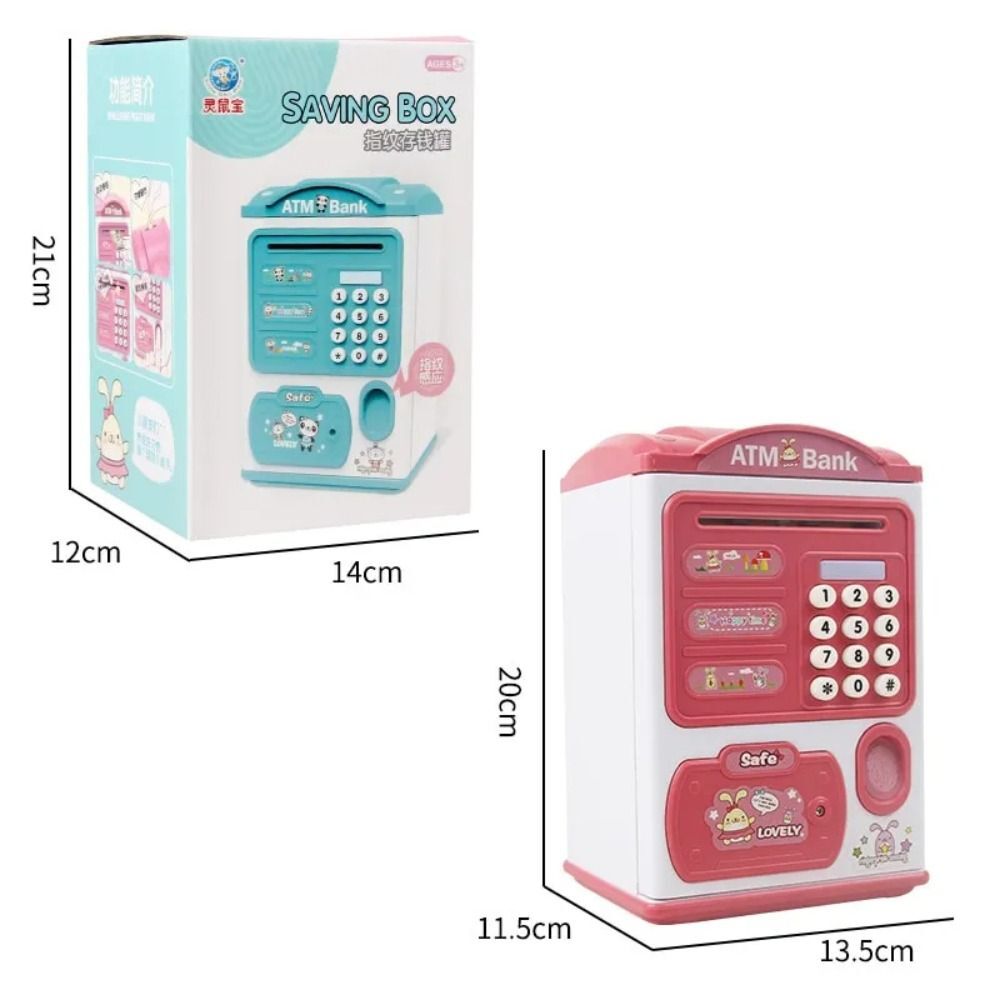 Password Lock Children Money Boxes Fingerprint ATM Savings Box Children ...