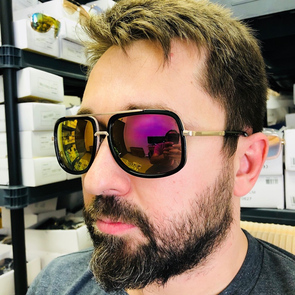 Men's Sunglasses Rapper New Oversize Fashion Square Women Designer Flat ...