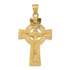 14K Solid Two Tone Gold Inri Heart Celtic Jesus Crucifix Cross Necklace ...