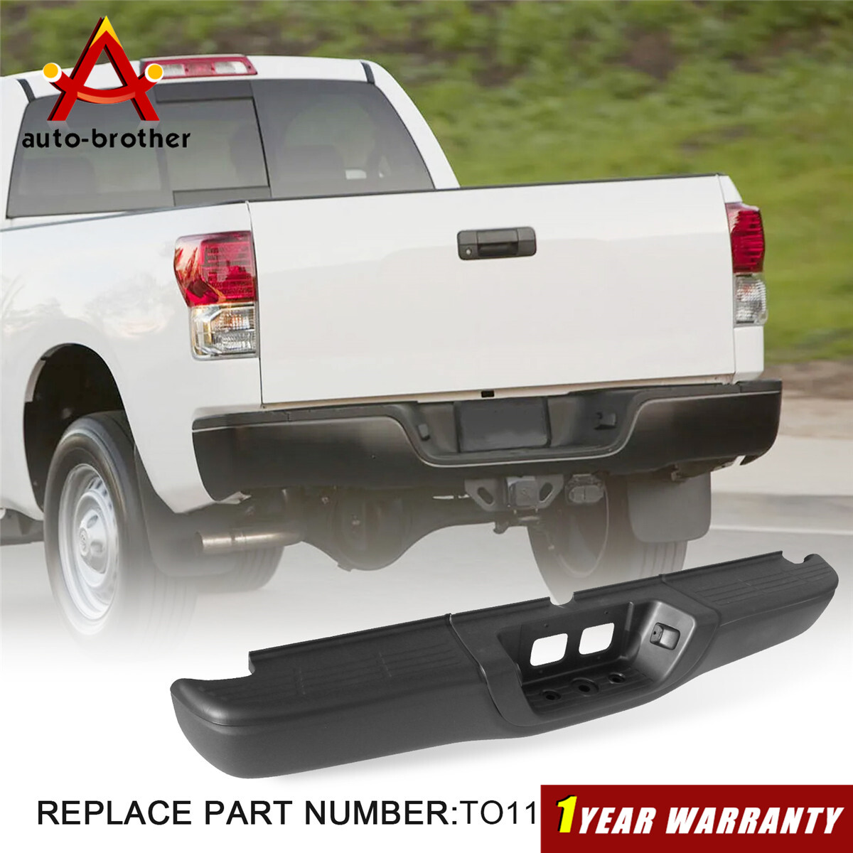 Rear Step Bumper Assembly For Toyota Tacoma 1995-2004 Truck Black Steel ...