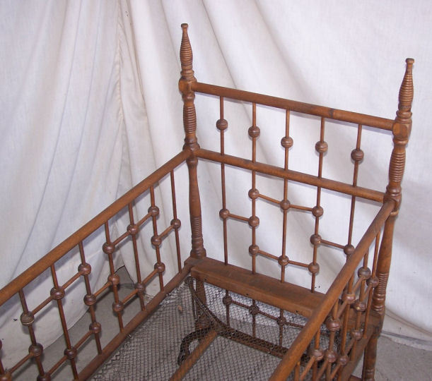 Antique Victorian Doll Crib and Rocking Cradle | eBay