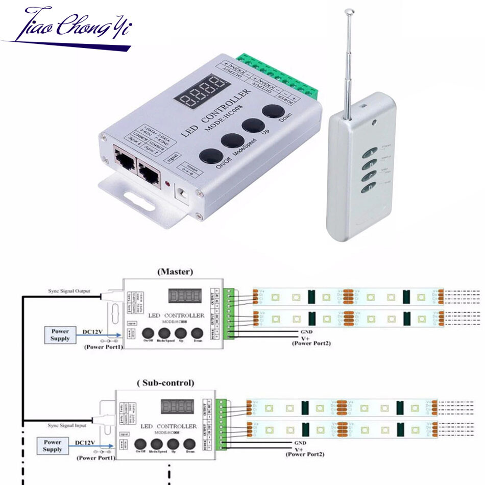 HC008 RF Remote WS2811 RGB LED Controller Max Control 2048 Pixels 133 ...