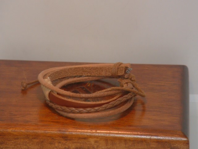 New Leather Brown 3 Layer String Tie Fashion Bracelet | eBay