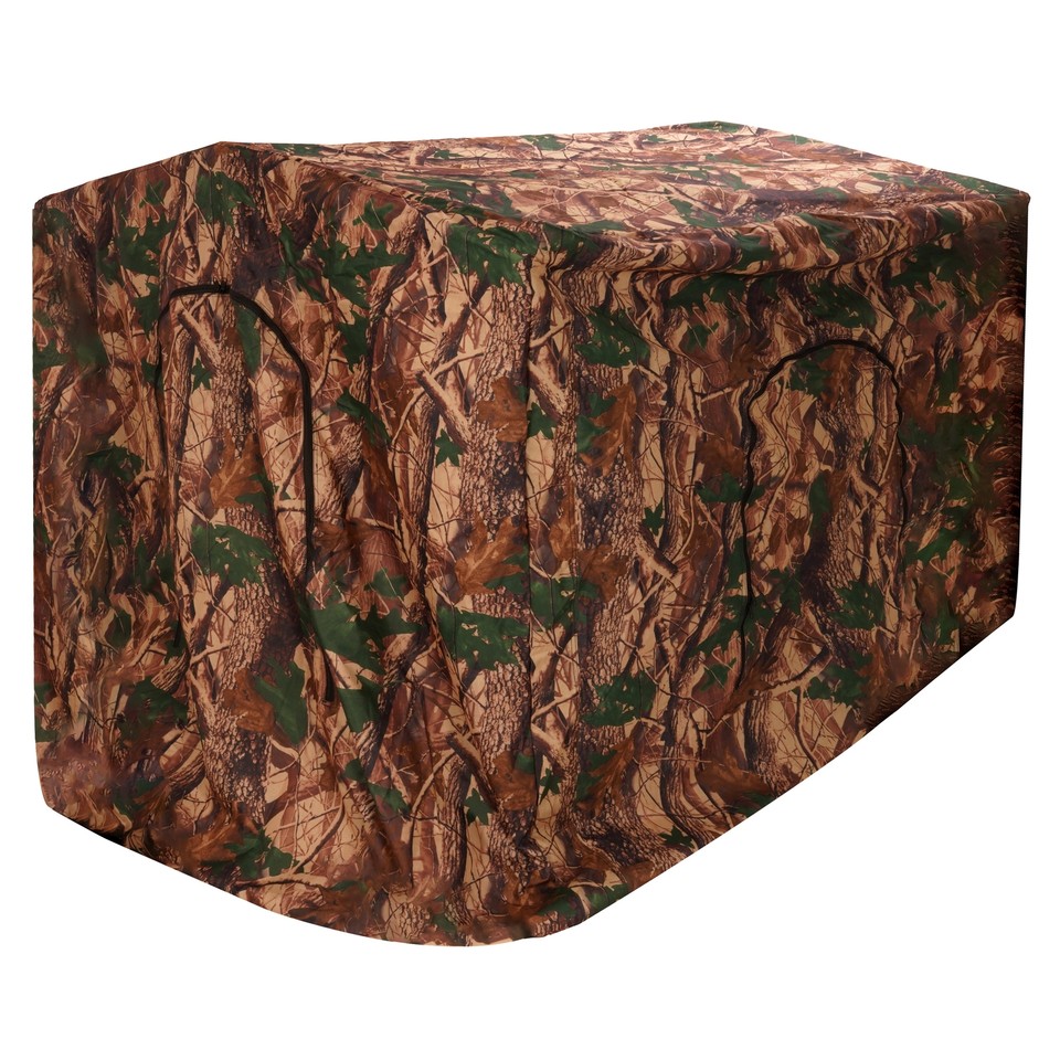 2 Person Camouflage Black Steel+Cloth 7' Tall Quad Pod Hunting Blind ...