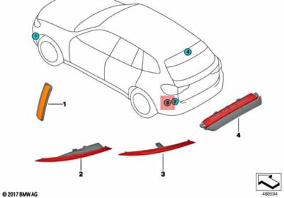 Genuine BMW X4 M G02 X4 20dX 20iX 25dX 30dX 30iX Reflector Left ...