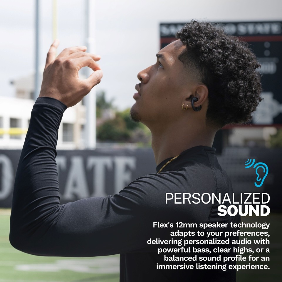 JLab Flex Open Bluetooth Earbuds, Wireless, Clip-On Cuff Design ...