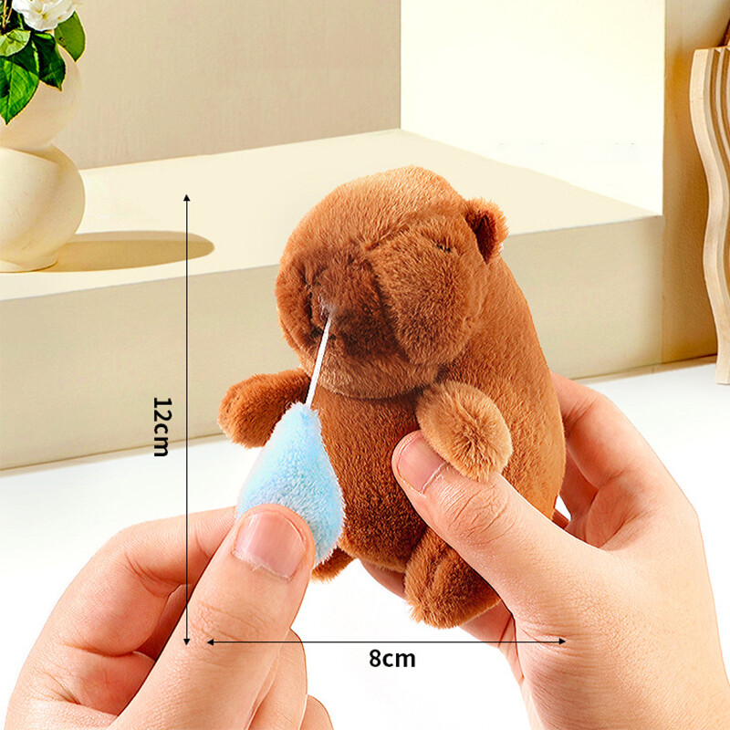 Cute Plush Fluffty Snotty Capybara Toy Keychain Cute Soft Capybara Doll ...