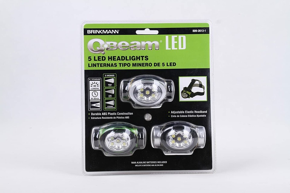Brinkmann 5 LED Headlights Free Hand 3pack Head Flashlights BRAND NEW ...