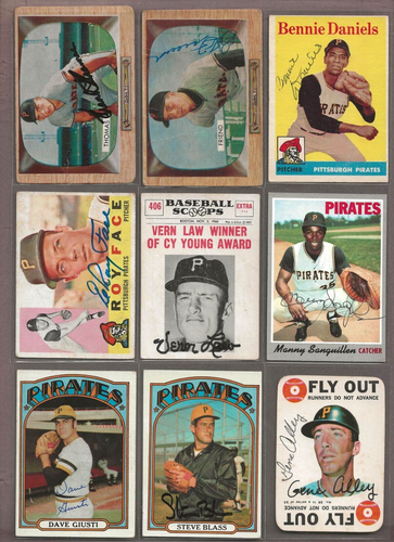 Pittsburgh Pirates Lot of (9) Vintage Autograph Auto Signed Baseball ...