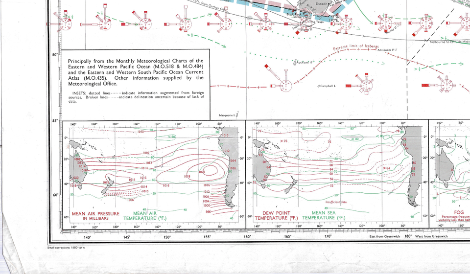 5128(4) Roueting Chart South Pacific Ocean April Chart Map Marine Wall ...