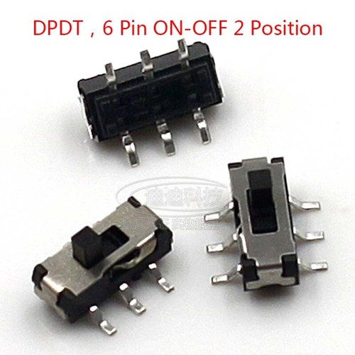 Micro Slide Switch DPDT 2P2T 6 Pin ON-OFF 2 Position DVD Panel Mount ...