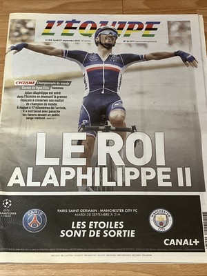 Journal l’Equipe 27.09.2021 Julian Alaphilippe Champion du monde ...