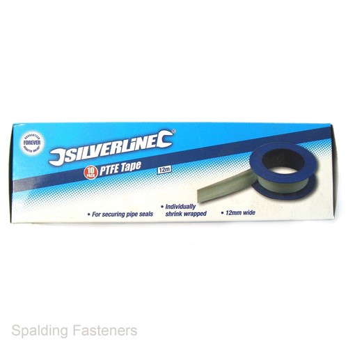 Silverline White PTFE Tape x2 Threaded Seal Fitting Water Plumbing Tape ...