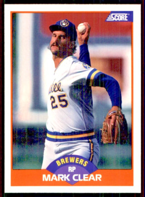 1989 Score #430 Mark Clear Pitcher Milwaukee Brewers FREE shipping | eBay