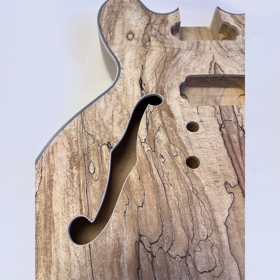 DIY Electric Guitar Kits Hollow Maple Body Spalted Maple Veneer ...