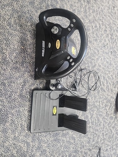 Team Madcatz Dual Force Racing Wheel For Playstation 1 In Box | eBay