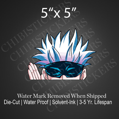 Gojo Waving Hello Hi Masked Anime Waifu Peeker Vinyl Sticker Waterproof ...