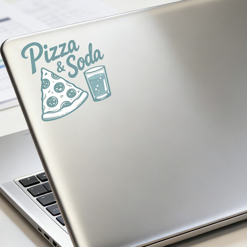 Sticker Pizza and Soda Car Window Skateboard Laptop Bottle Tumbler ...