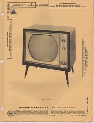 1965 ELECTROHOME CASTILIAN TELEVISION SERVICE MANUAL PHOTOFACT CATALINA ...