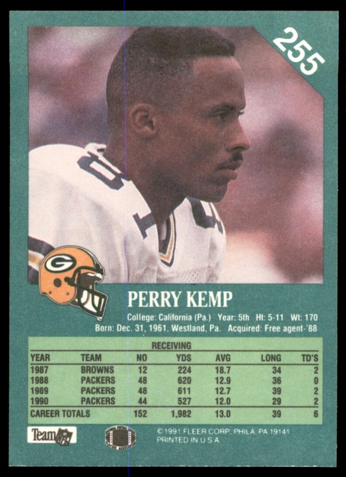 1991 Fleer Perry Kemp . Green Bay Packers #255 | eBay