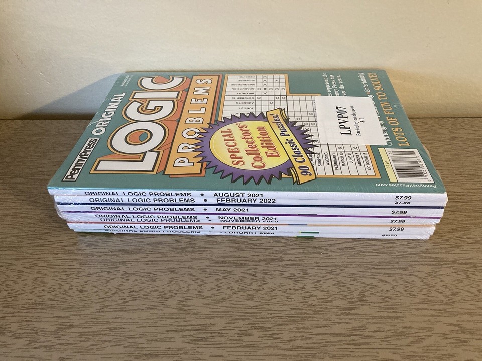 Lot of 7 Penny Press Logic Problem Puzzle Books RETAIL $56.93 J11 | eBay