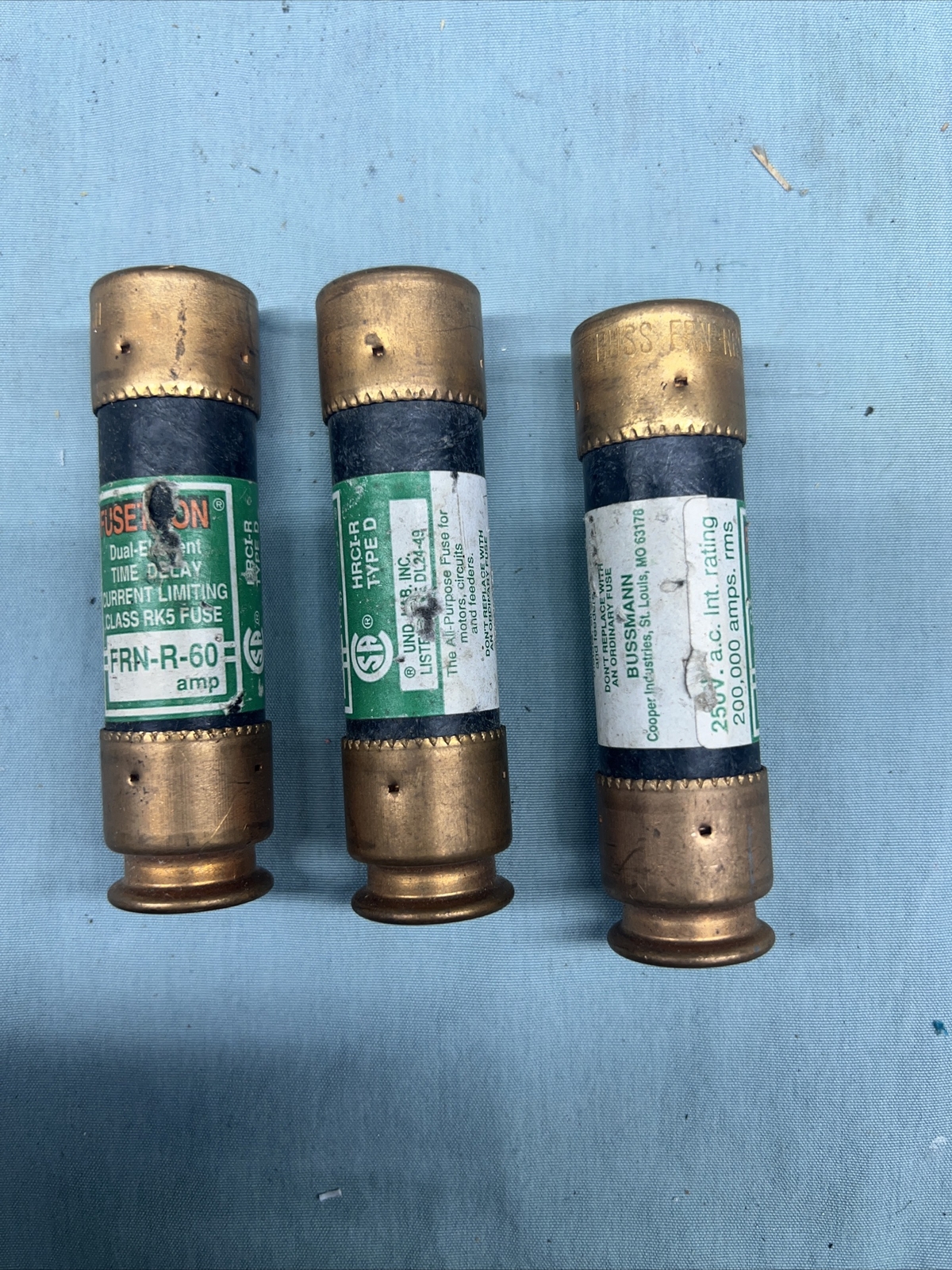 Lot Of 3 BUSSMANN FUSETRON FRNR60 FRN-R-60 60 amp 250 volt Fuse | eBay