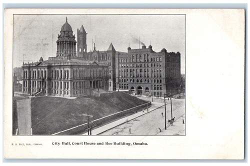 c1905s City Hall Court House & Bee Building Omaha Nebraska NE Unposted ...