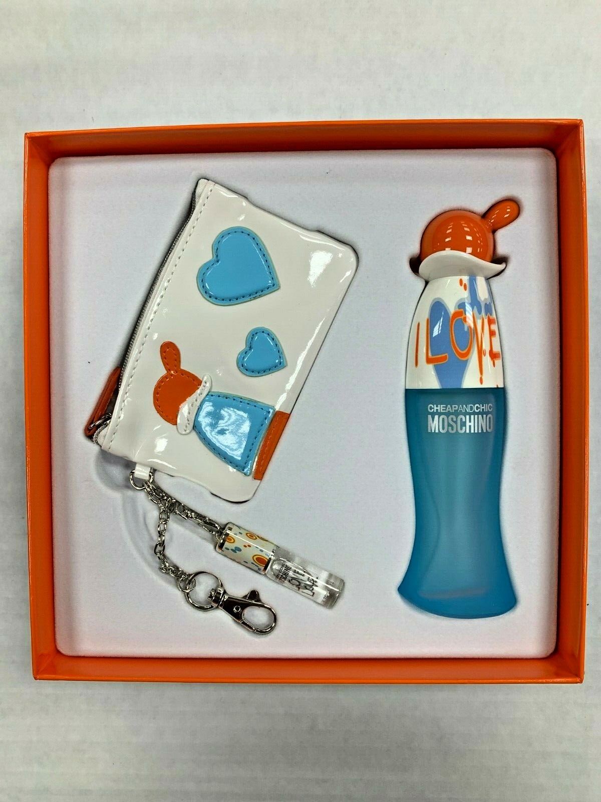 Moschino -I LOVE LOVE 3 pz set, 1.7 oz EDT SPRAY, EDT ROLLER BALL, COIN ...