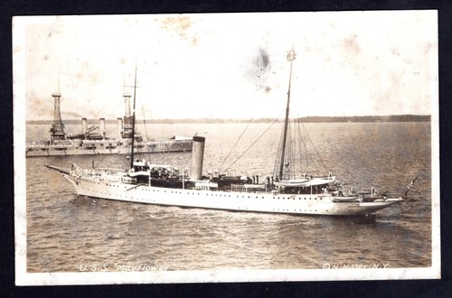 USS Mayflower Battleship RPPC Real Photo Vintage Postcard Unused N ...