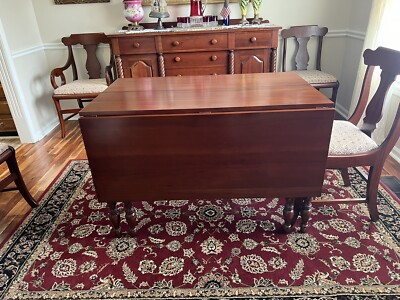 Willett Solid Cherry Dining Room Table with Rope Legs | eBay