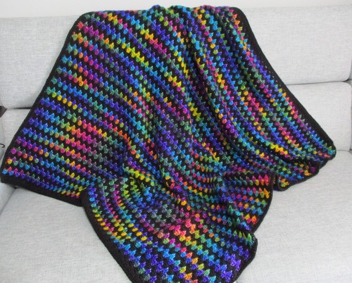 Jazberryz Handmade Crochet Knee Rug Multi Bright Colours/Black Large ...