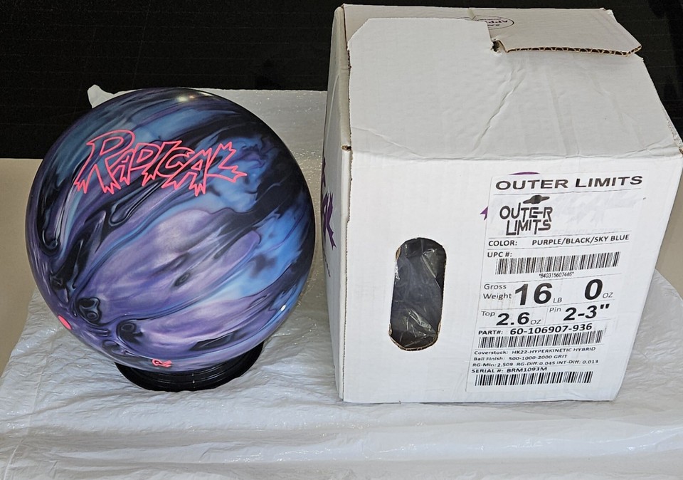 Radical Outer Limits Hybrid 1ST QUALITY Bowling Ball 16 lb NEW IN BOX! | eBay