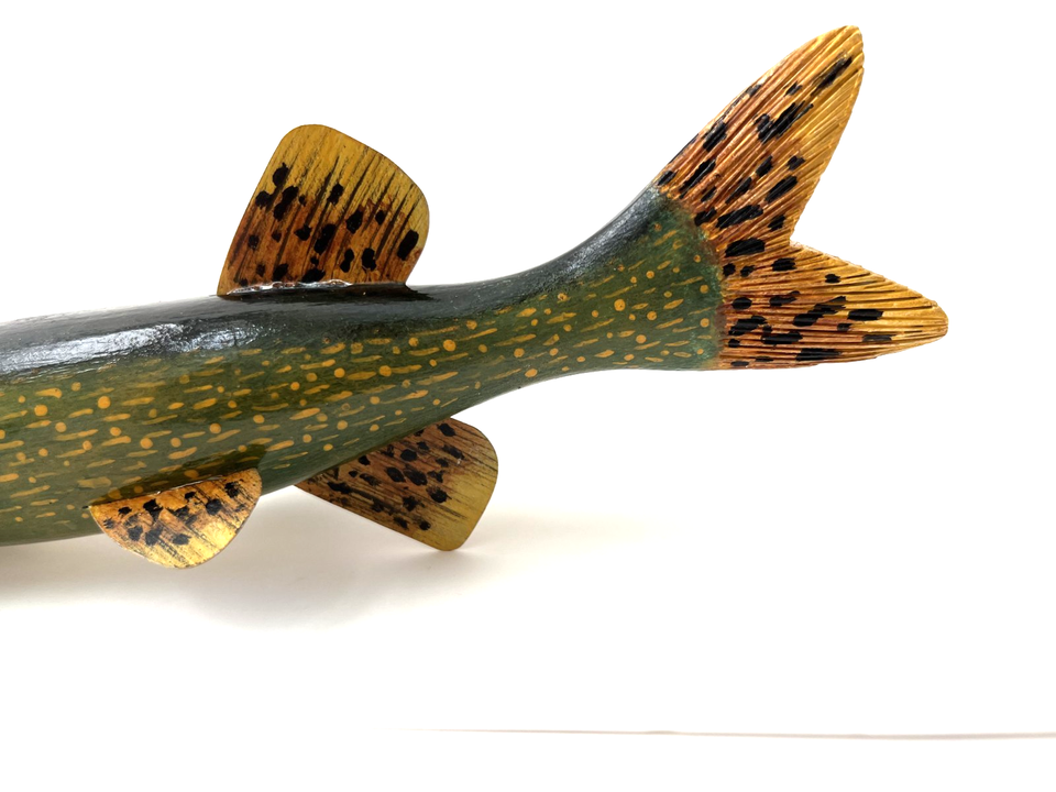Pike Ice Fish Spearing Decoy Folk Art Carved by Richard Addis | eBay