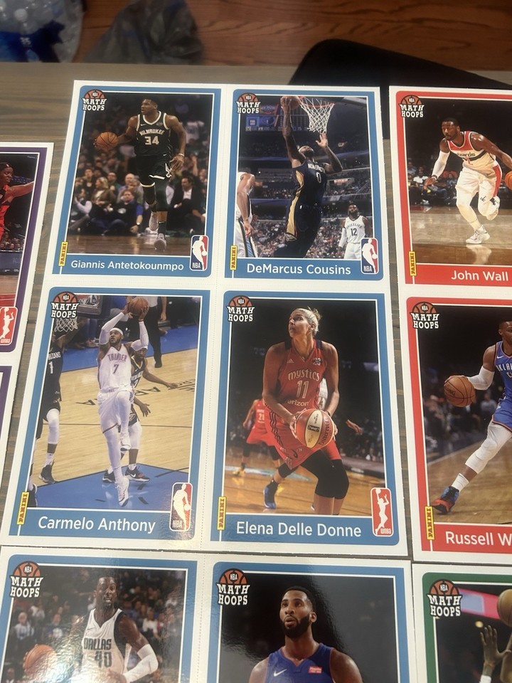2017 Panini NBA/WNBA Math Hoops 52 Over Sized Cards LeBron James SHIPS ...