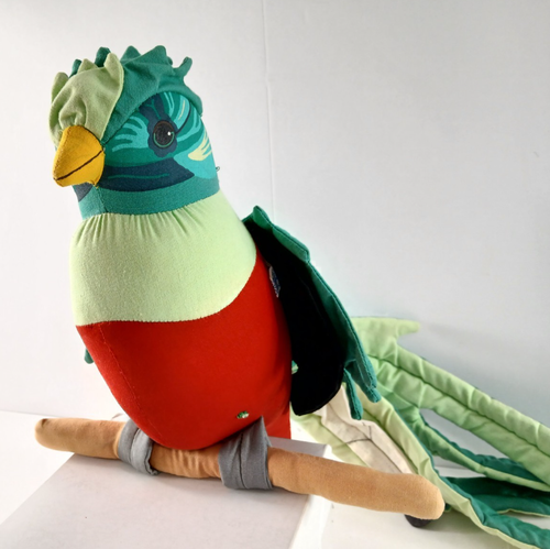 Vintage 1984 Angelitos PARROT Hand-Made Stuffed Animal Bird + Perch EL ...
