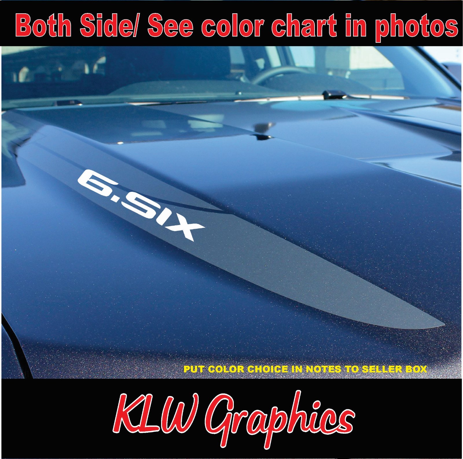 SIX 6.6 Decal Sticker Silverado DURAMAX IH Diesel Truck Stacks 2500 ...