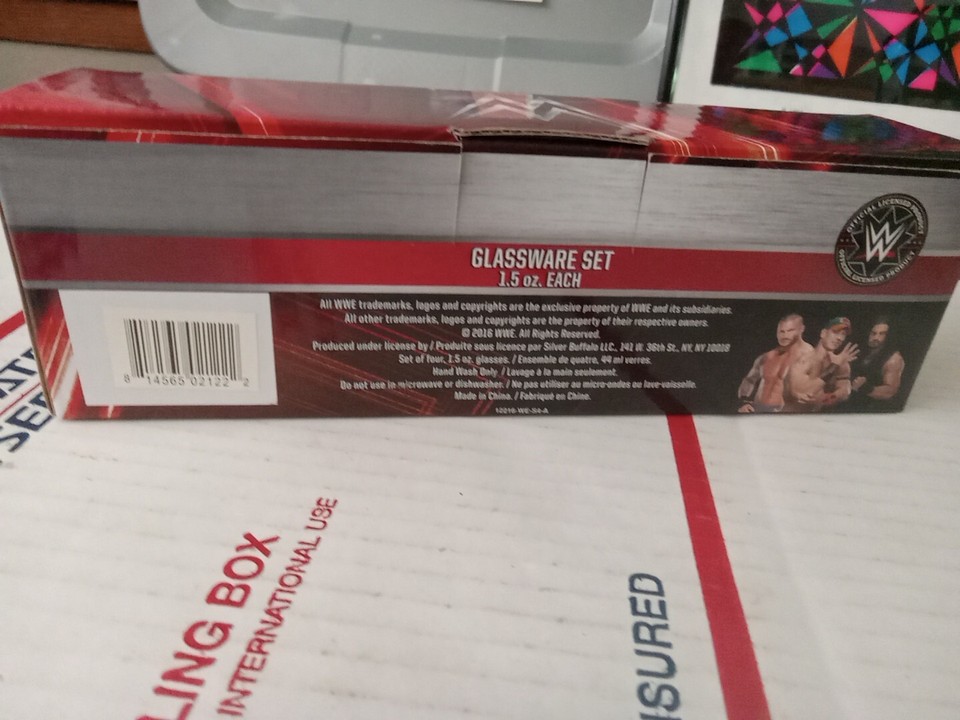 WWE Glass World Wrestling Entertainment Drink Shot Glass 2016 WWF Set ...