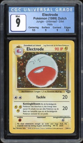 2000 Pokemon DUTCH Unlimited Jungle Electrode Holo 2/64 CGC 9 MINT | eBay