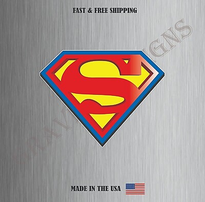 Superman DC Logo Comics Garage Truck Car Vinyl Sticker Decal Water ...