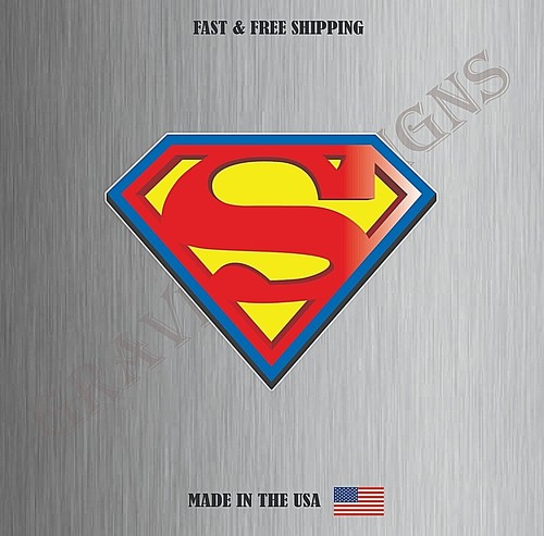 Superman DC Logo Comics Garage Truck Car Vinyl Sticker Decal Water ...