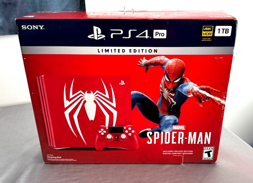 Sony PlayStation 4 Pro Limited Edition Marvel's Spider Man 1TB Red ...